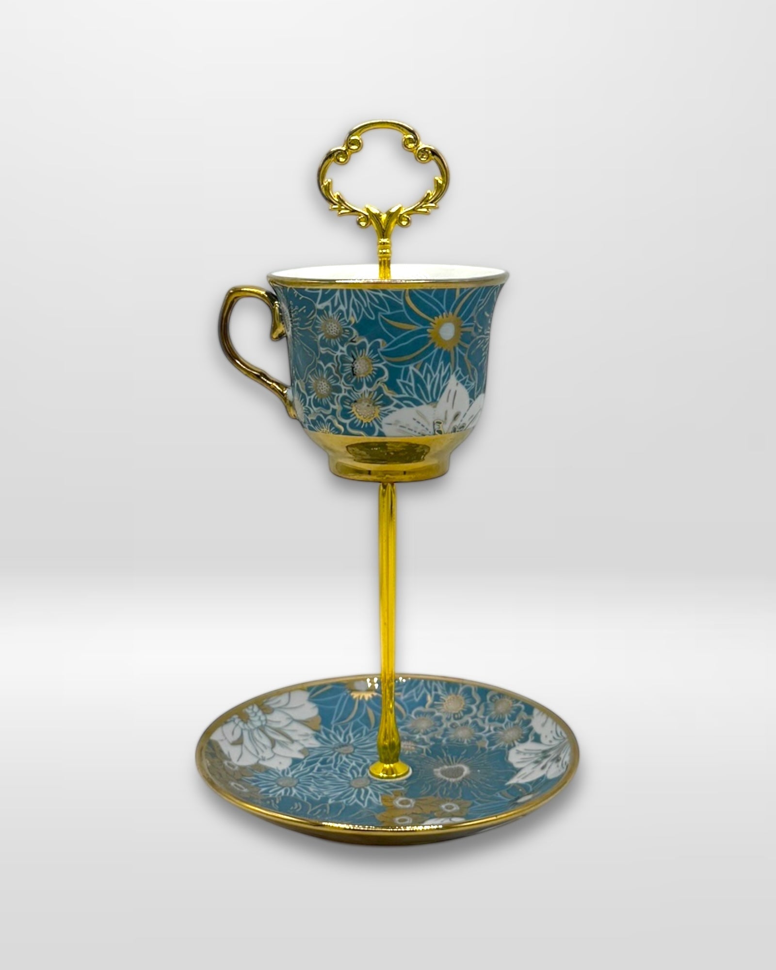 Gold Foil Teacup Stand – Luxe Vintage China Display – The Brooklyn Teacup